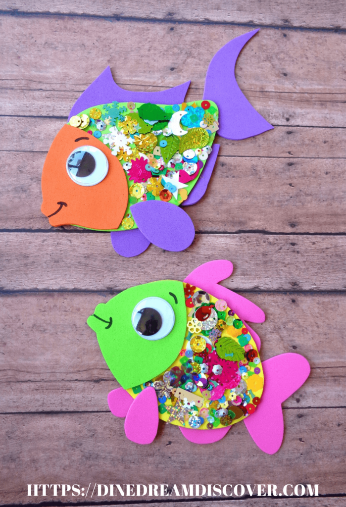Confetti Fish Craft for Kids with Template PDF | DINE DREAM DISCOVER
