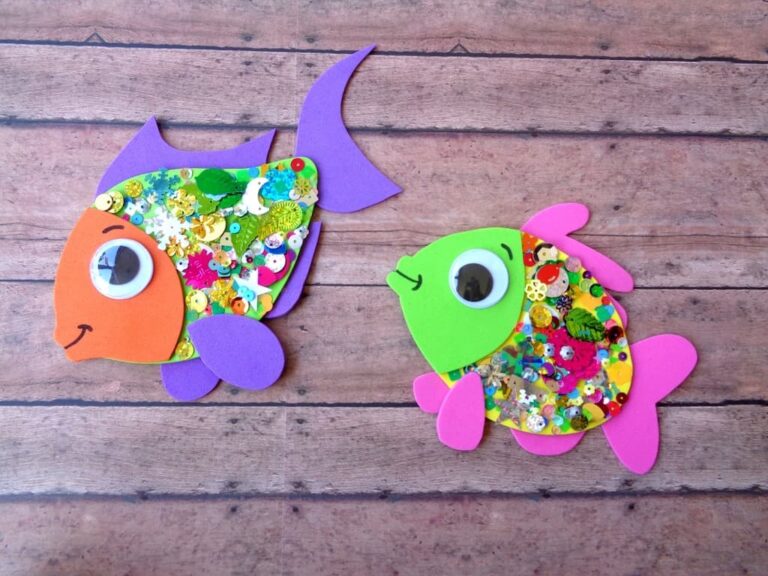 Confetti Fish Craft for Kids with Template PDF