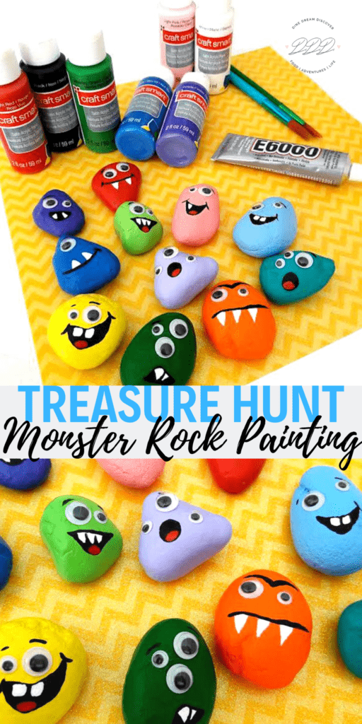 Monster Treasure Hunt Painted Rocks - Dine Dream Discover