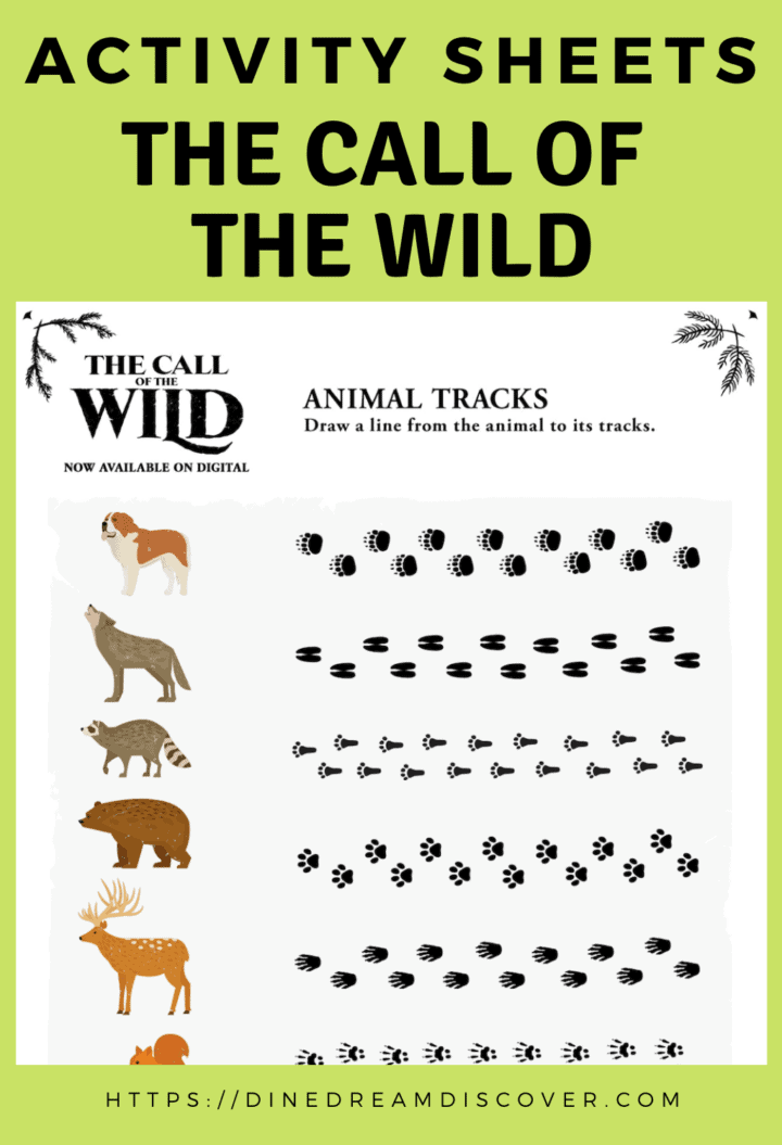 The Call of The Wild Activity Sheets - Dine Dream Discover