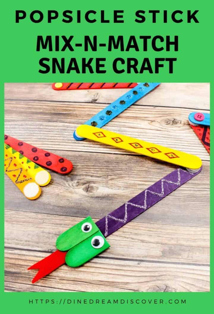 Popsicle Stick Snake Craft Mix-N-Match