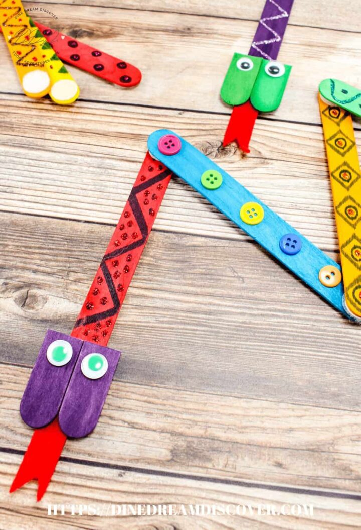 Popsicle Stick Snake Craft Mix-N-Match