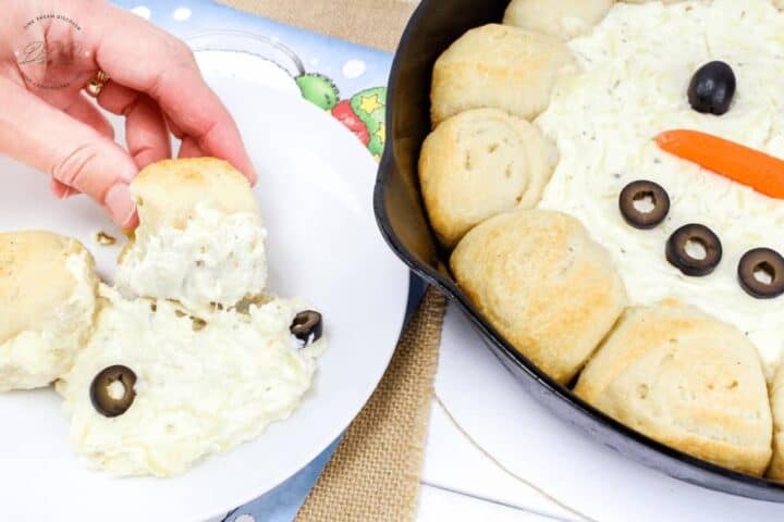Cheesy Snowman Dip Recipe - Dine Dream Discover
