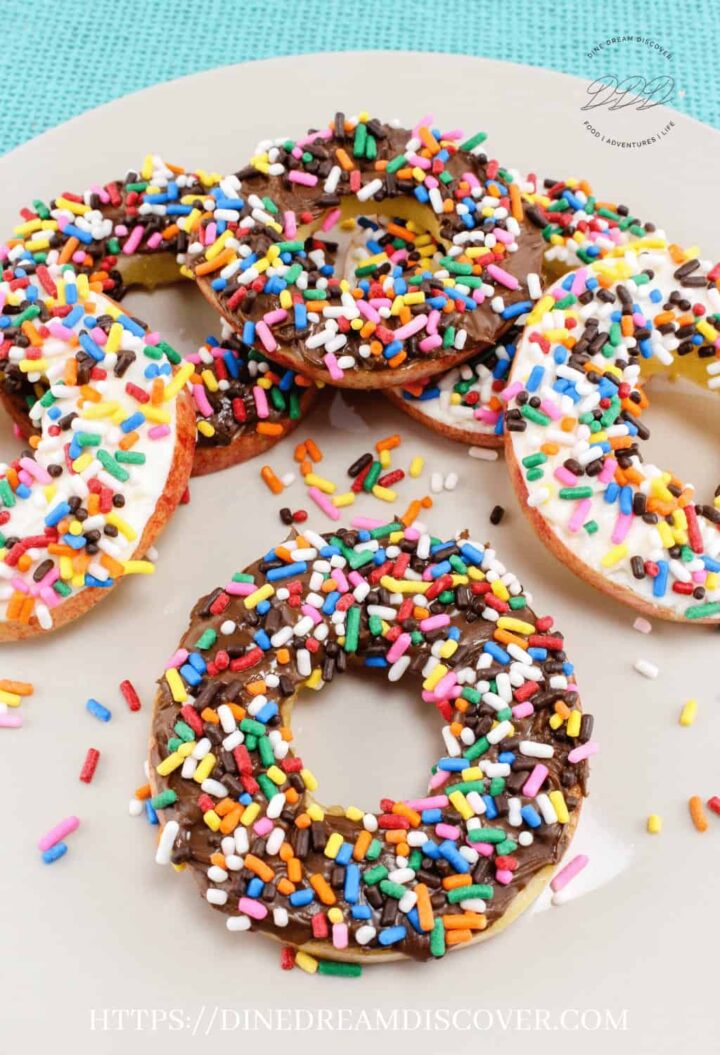 No Bake Apple Donuts - Dine Dream Discover