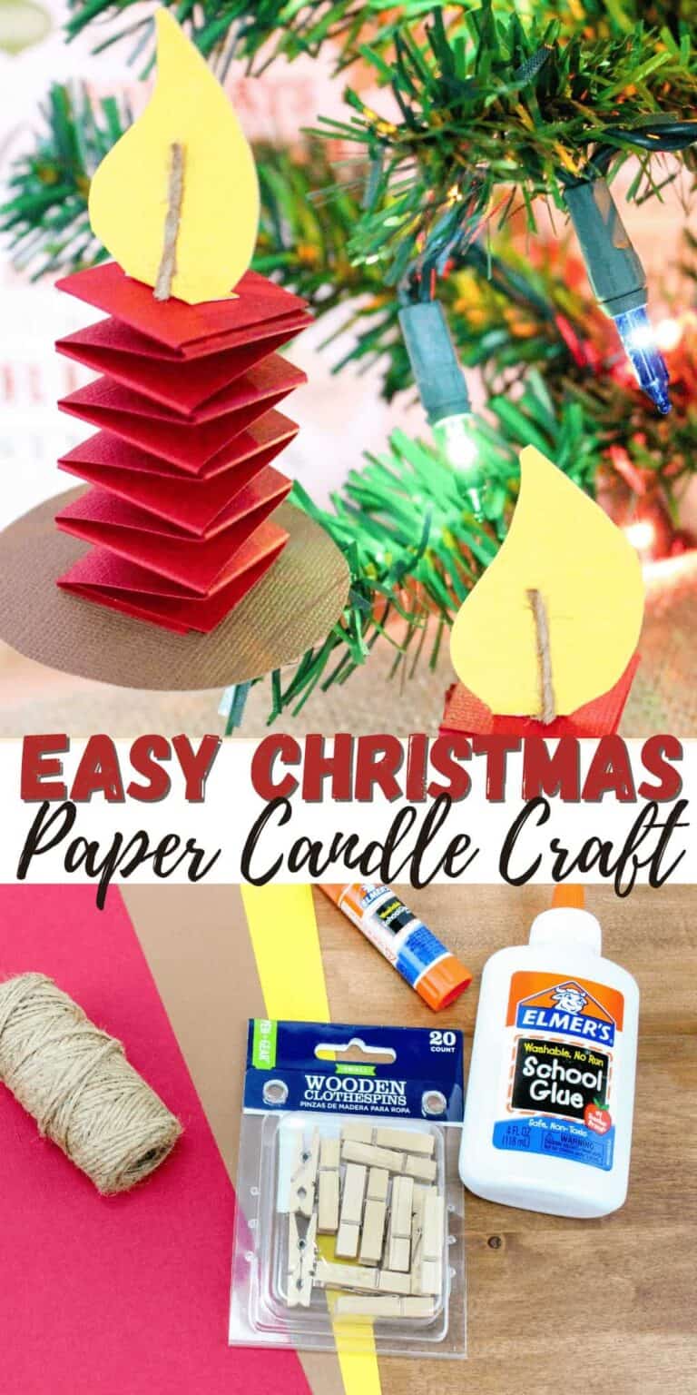 Easy Paper Christmas Candles Craft