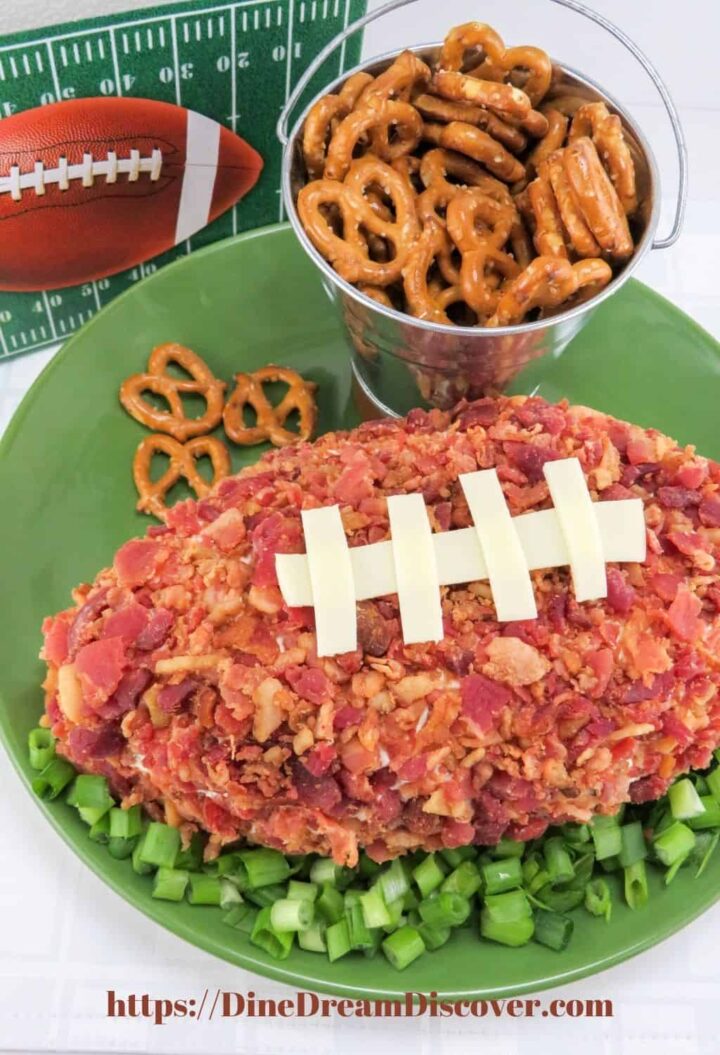 Easy Bacon Cheddar Football Cheese Ball