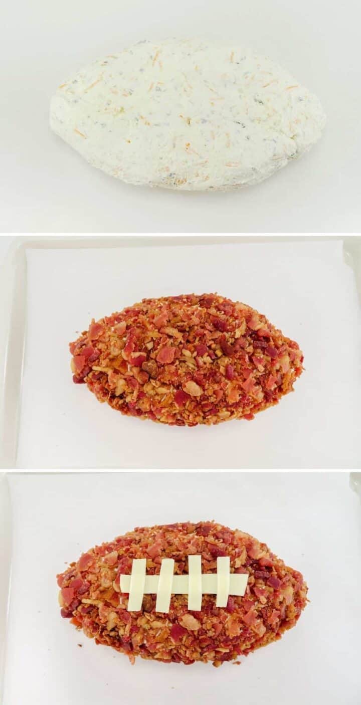 Easy Bacon Cheddar Football Cheese Ball