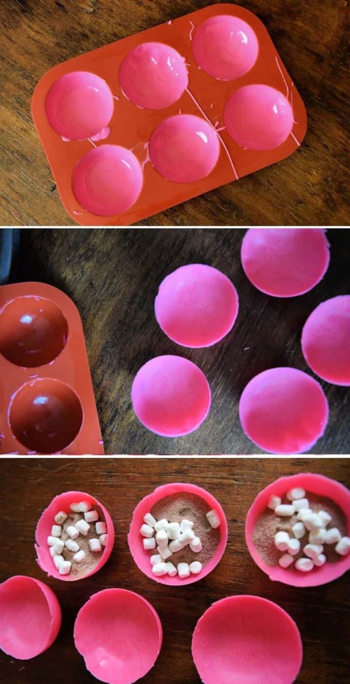 Pink Hot Chocolate Bombs - Dine Dream Discover