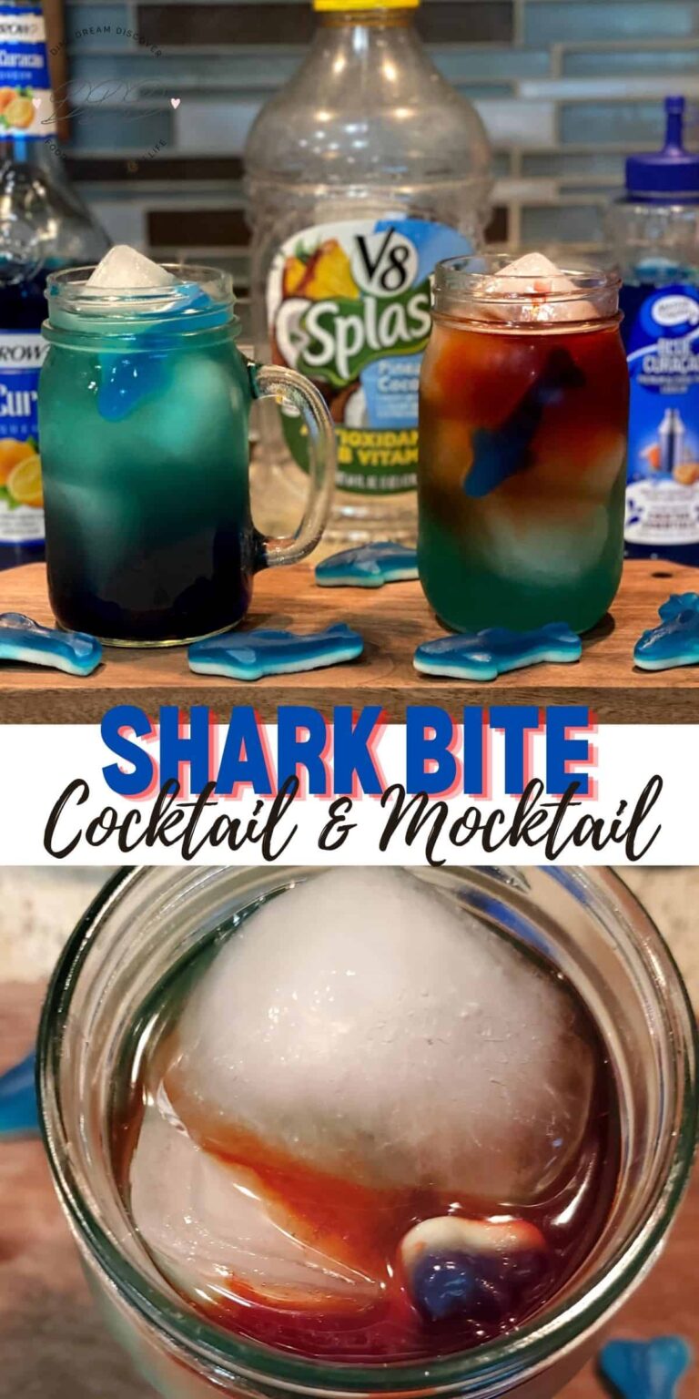 Shark Bite Cocktail and Mocktail Recipes | DINE DREAM DISCOVER