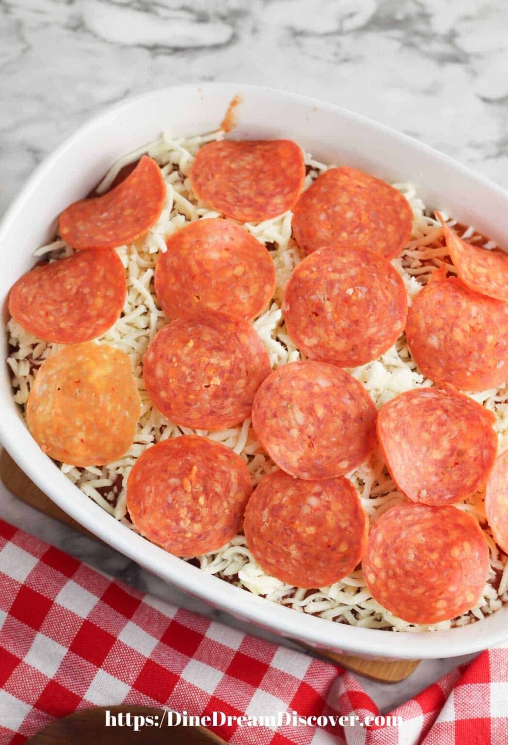 Meat Lovers Pizza Ravioli Casserole