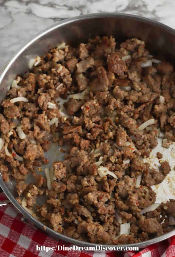 Meat Lovers Pizza Ravioli Casserole