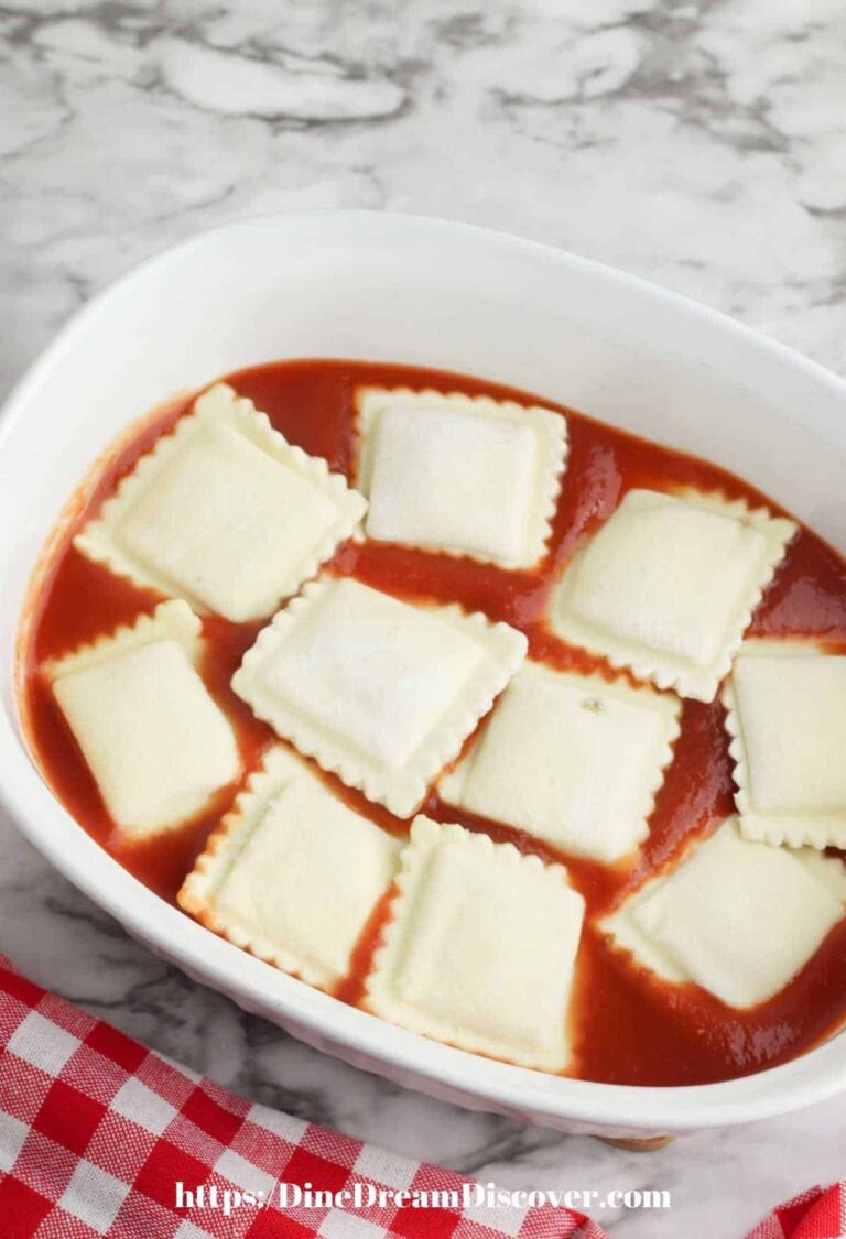 Meat Lovers Pizza Ravioli Casserole