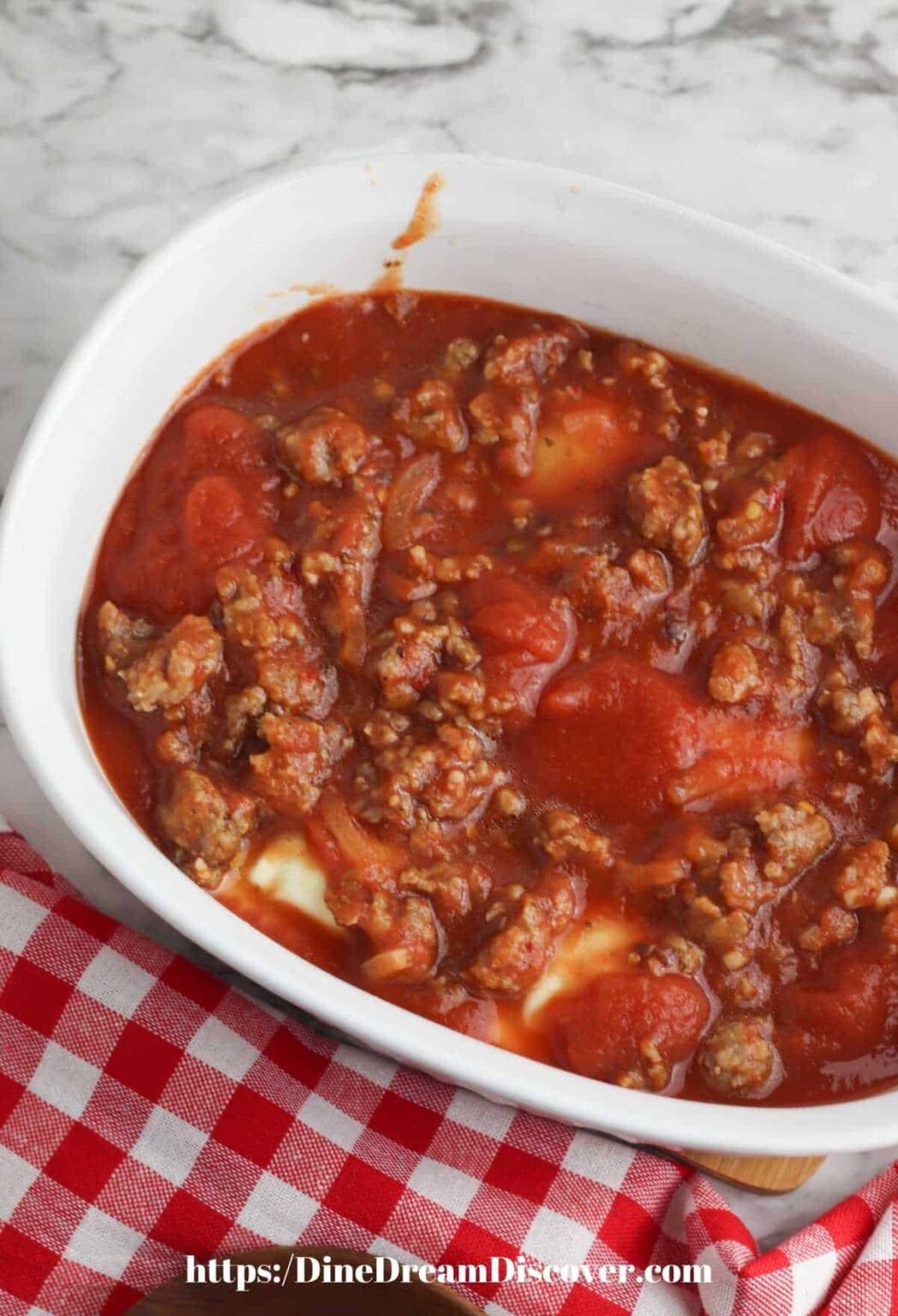 Meat Lovers Pizza Ravioli Casserole