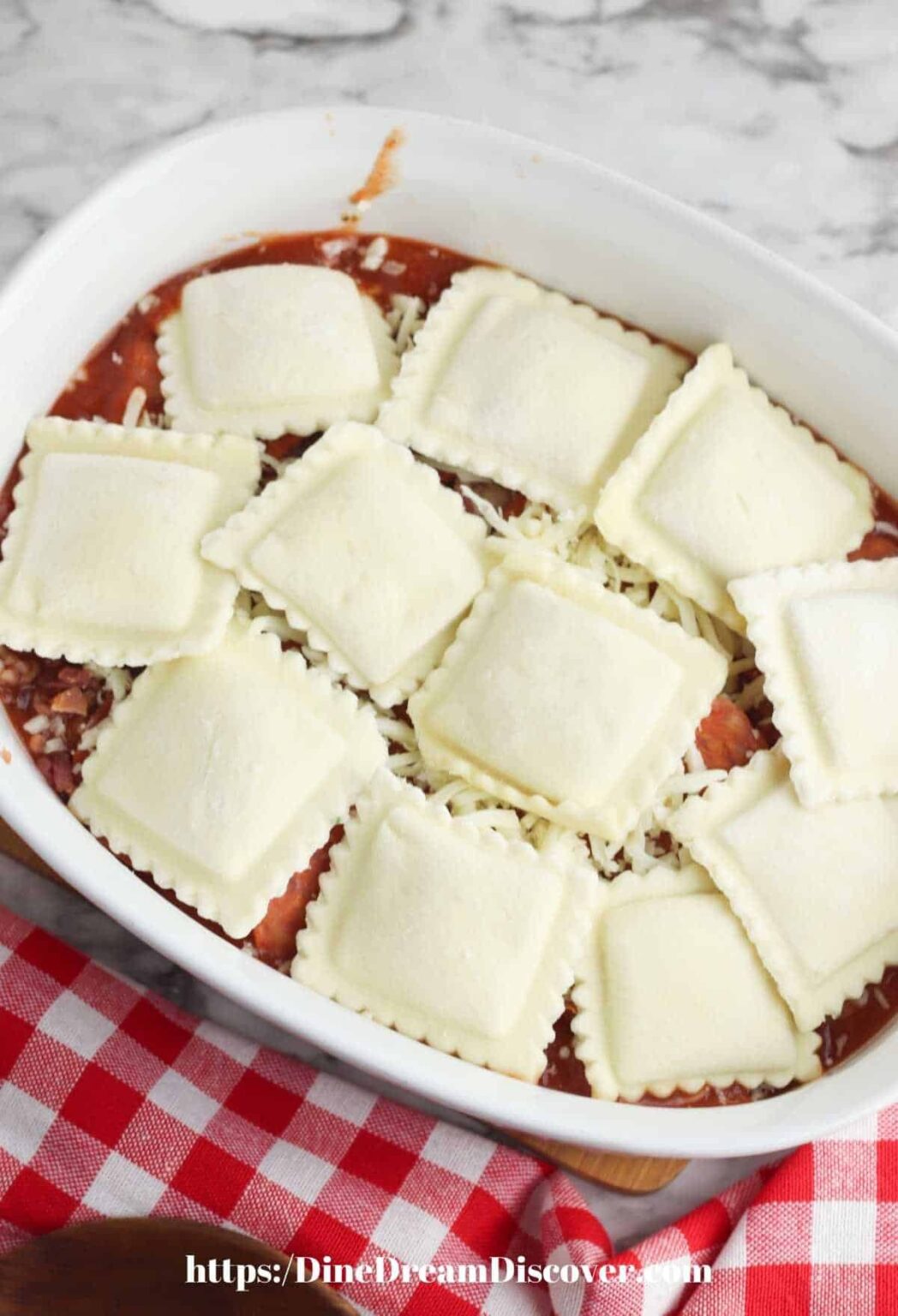 Meat Lovers Pizza Ravioli Casserole