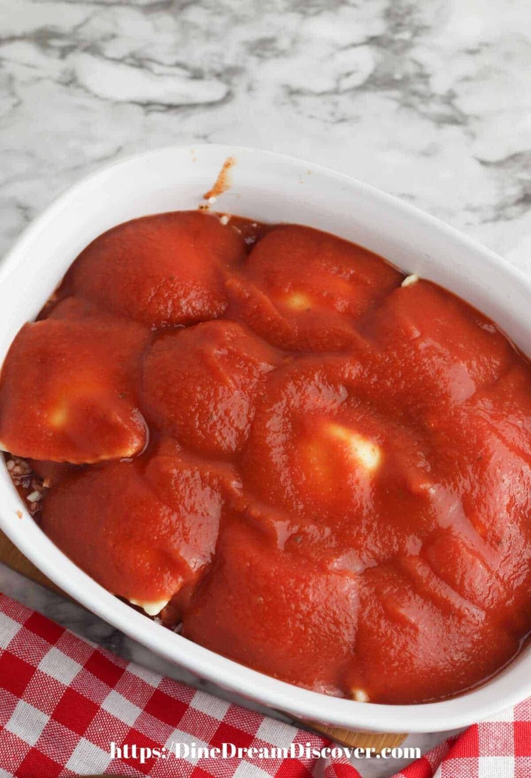 Meat Lovers Pizza Ravioli Casserole