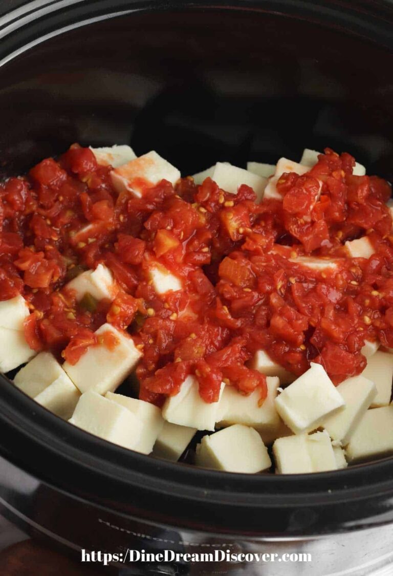 Slow Cooker 2 Ingredient Queso Blanco Dip - Dine Dream Discover