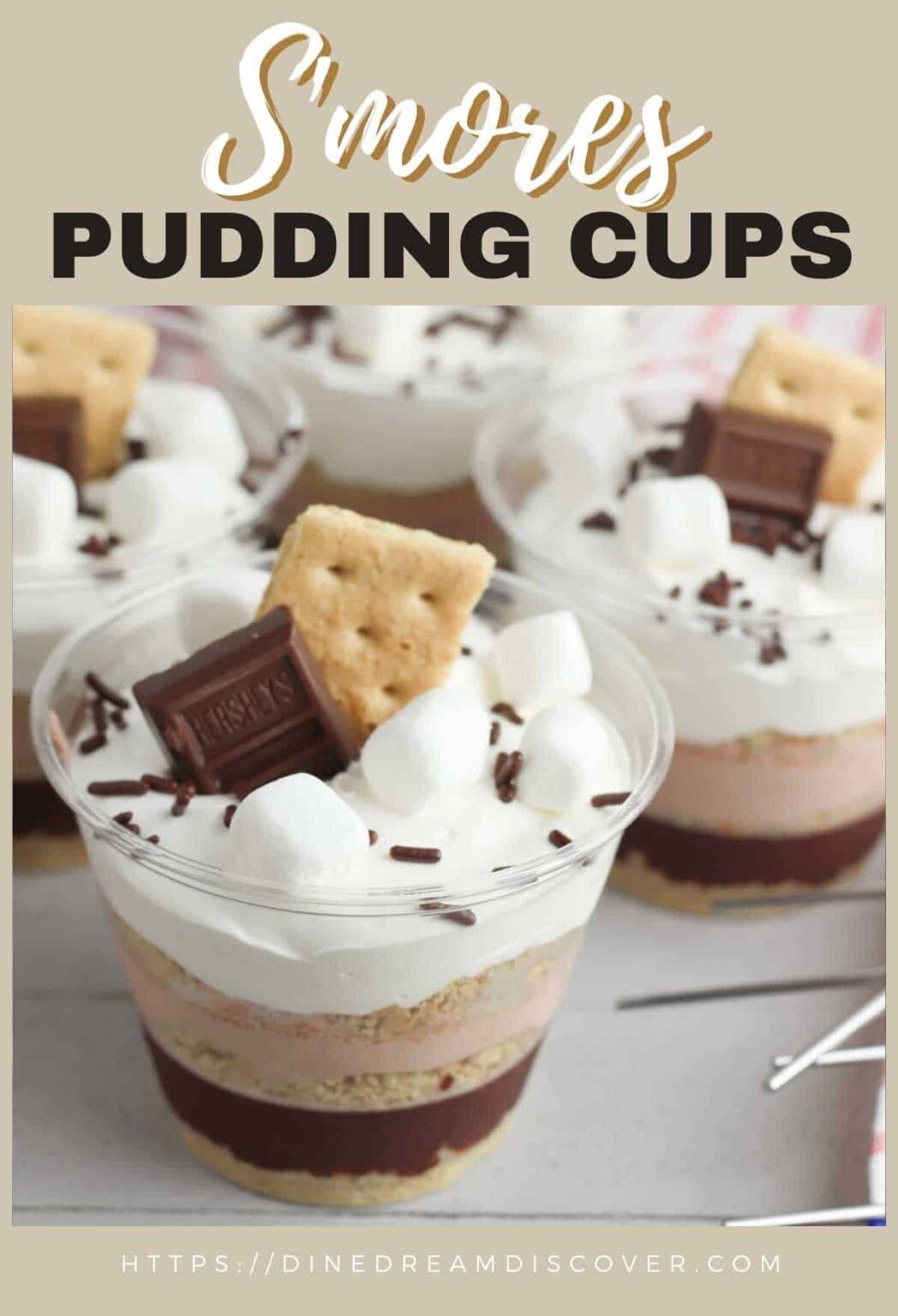 Smores Pudding Cups Recipe - Dine Dream Discover