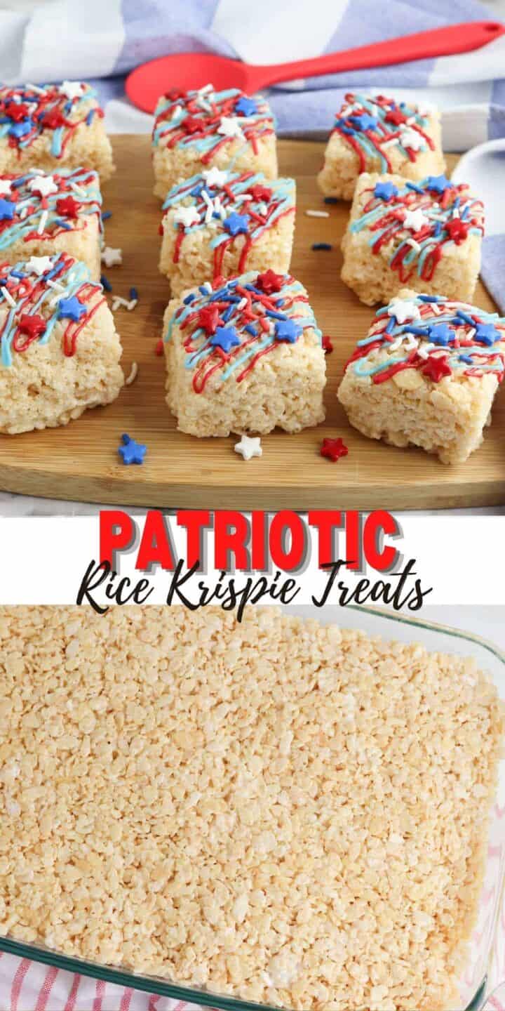 Easy Patriotic Rice Krispie Treats Recipe - Dine Dream Discover