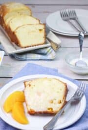 Peach Cobbler Pound Cake Recipe with Crown Royal Peach Icing