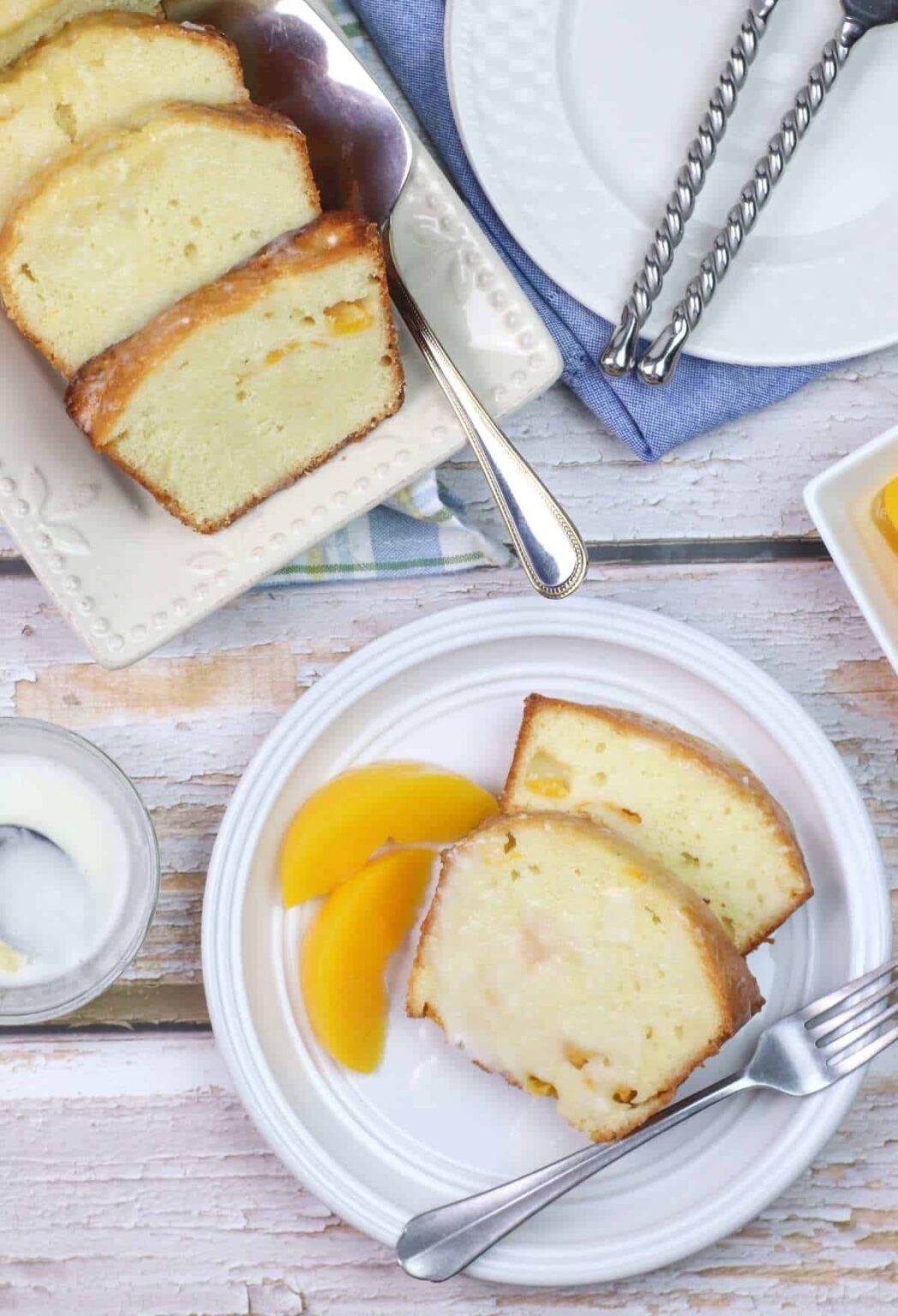 Peach Cobbler Pound Cake Recipe with Crown Royal Peach Icing