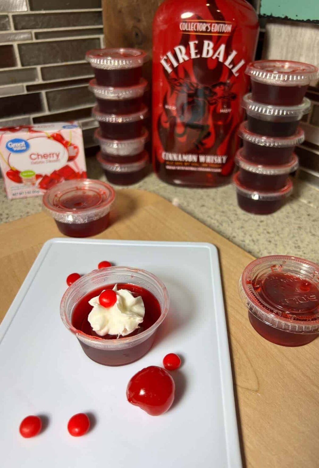 Cherry Fireball Jello Shots