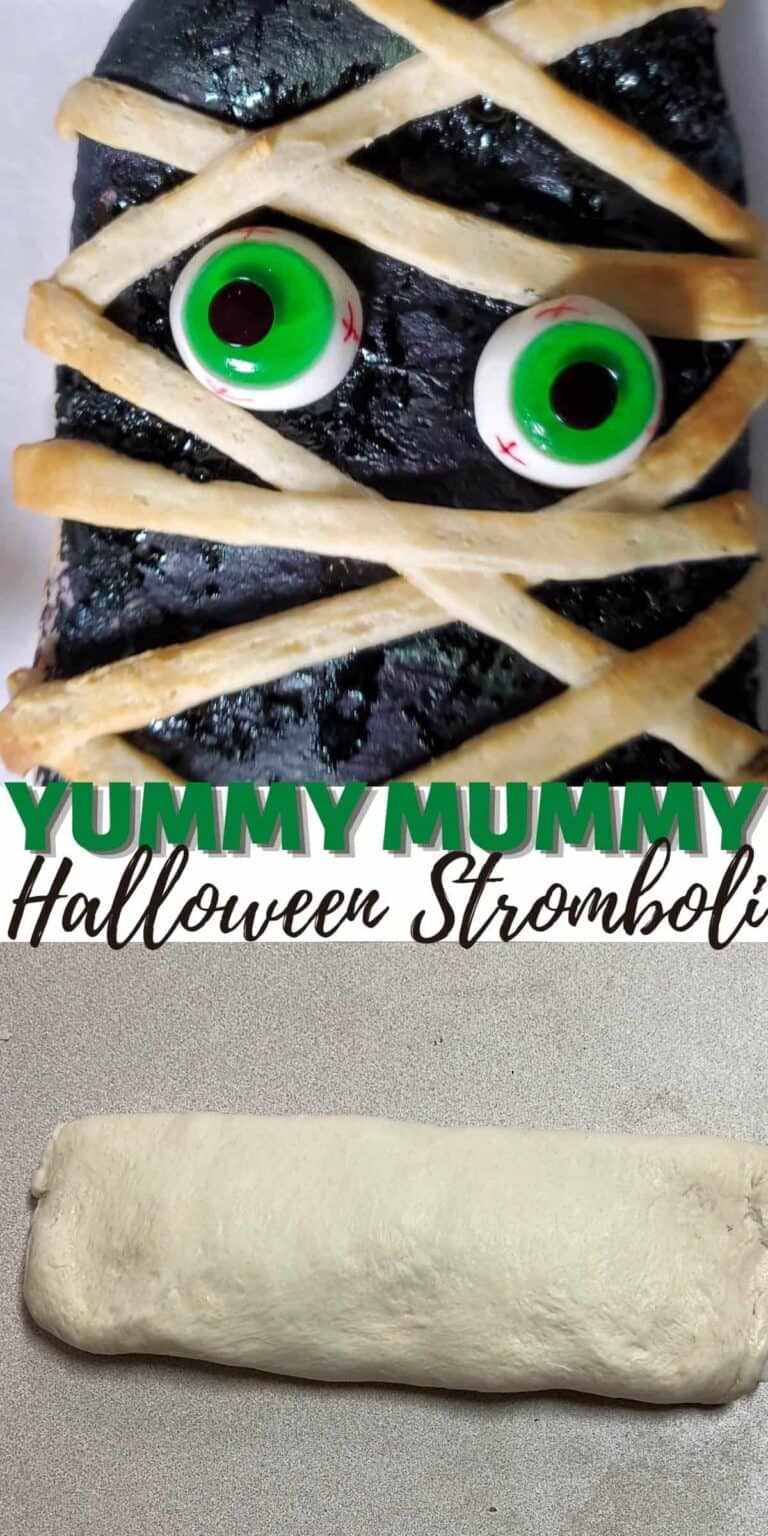 Halloween Easy Mummy Calzone Recipe - Dine Dream Discover